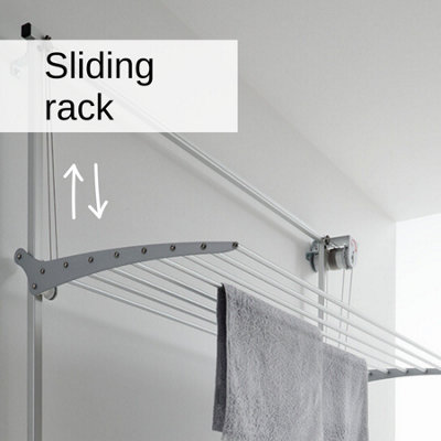 Foxydry Tower 88 cm Grey, 3-Tier Foldable Wall-Mounted Clothes Drying ...