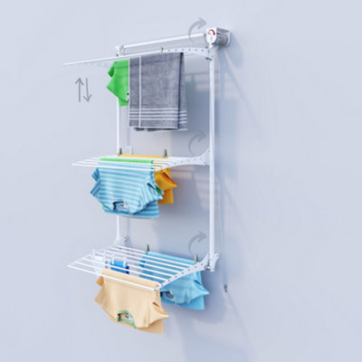 FOXYDRY TOWER 88 CM WHITE, 3-TIER ADJUSTABLE DRYING RACK FOR CLOTHES ...