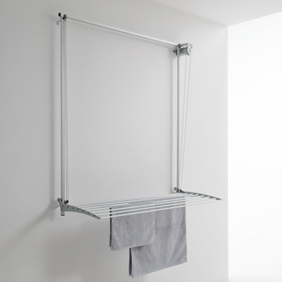 Foxydry Wall 88 cm Grey, Wall-Mounted Laundry Rack, Adjustable Height ...