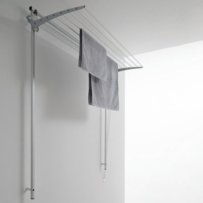 Foxydry Wall 88 cm Grey, Wall-Mounted Laundry Rack, Adjustable Height ...
