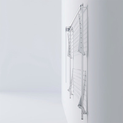 Foxydry Wall Plus 108 cm White, Wall-Mounted Laundry Rack, Space-saving ...
