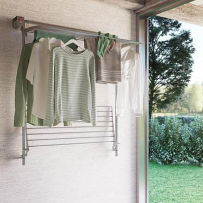Foxydry Wall Plus 128 cm Grey, Wall-Mounted Airer, Compact Clothes ...