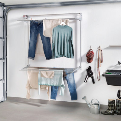 Foxydry Wall Plus 128 cm Grey, Wall-Mounted Airer, Compact Clothes ...