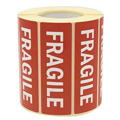 Fragile Parcel Labels - Postage Stickers - 89 x 32mm - Permanent Self ...