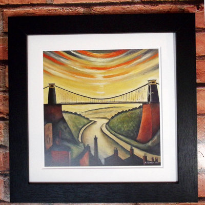 Framed and Mounted Clifton Suspension Bridge Print. In the Lowry Style ...