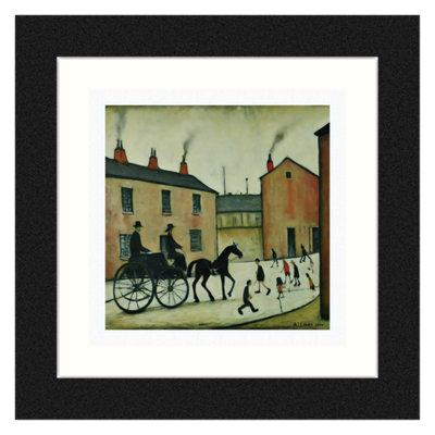 Framed and Mounted Horsedrawn Carriage Print. In the Lowry Style. 31 ...
