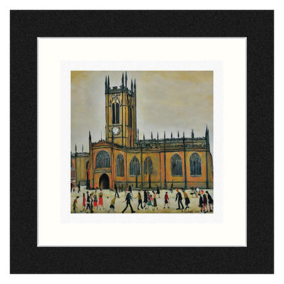 Framed and Mounted Manchester Cathedral Print. In the Lowry Style. 31 ...
