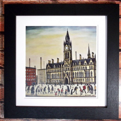 Framed and Mounted Manchester Town Hall Print. In the Lowry Style. 31 ...