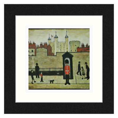 Framed and Mounted On Guard Print. In the Lowry Style. 31.5cm Square ...