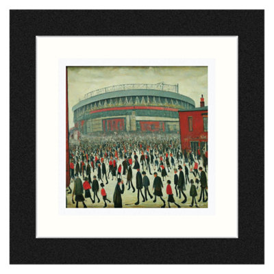 Framed and Mounted The Red Stadium Print. In the Lowry Style. 31.5cm ...