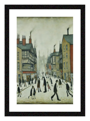 Framed Chester Print. In the Lowry Style. 33cm (H) x 24cm (W) A4 Size ...