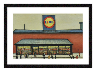 Framed Lidl Print. In the Lowry Style. 33cm (H) x 24cm (W) A4 Size ...