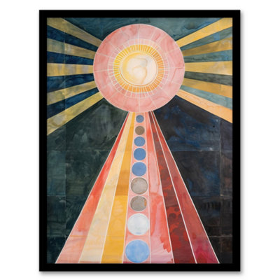 Framed Wall Art Hilma Af Klint Inspired Abstract Pink Geometric - 12X16 ...