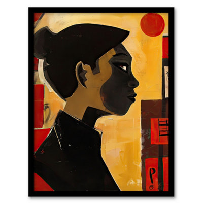 Framed Wall Art Japanese Woman Traditional Dress Profile Portrait Print ...