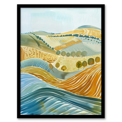 Framed Wall Art Rolling Hills of Yorkshire England Landscape Soft Print ...