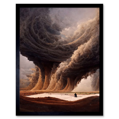 Framed Wall Art The Desert Storm Surreal Sci-Fi - 12X16 inch