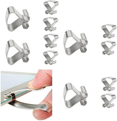 Frameless Picture Frame Clips 12 Pack 7mm French Style Silver Chrome ...