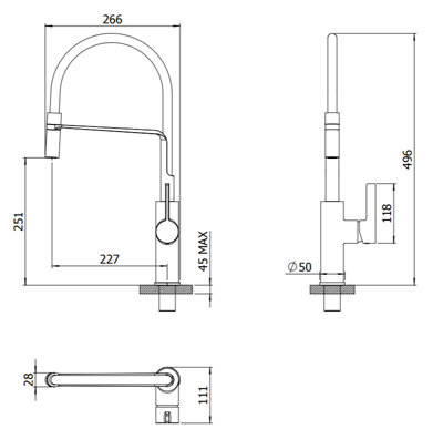 Francis Jeroni Chef Chrome Mono Kitchen Mixer Tap With Pull Out Spray