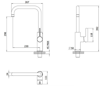 Francis Jeroni Horizontal Spout One Handle Brushed Nickel Cold Open ...