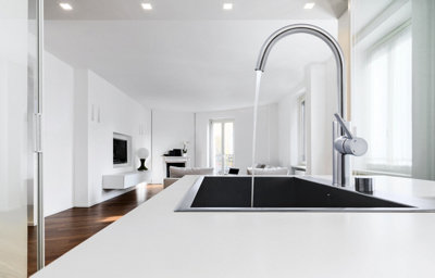 Francis Jeroni Swan Spout One Handle Chrome Cold Open Mono Kitchen ...