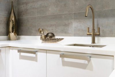 Francis Jeroni Swan Spout Two Handle Antique Brass Mono Kitchen Mixer ...