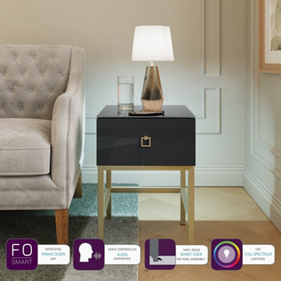 FRANK OLSEN LYRA LAMP TABLE MIDNIGHT ONYX