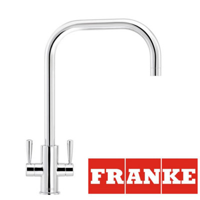 Franke Ascona Swivel U-Spout Mono Mixer Twin Lever Kitchen Tap In Chrome
