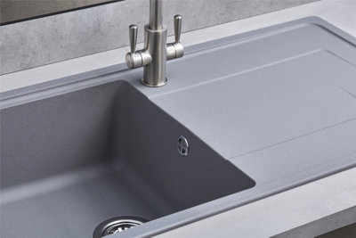 Franke Gemini GMD611UG 1.0 Bowl Tectonite Reversible Urban Grey Kitchen ...