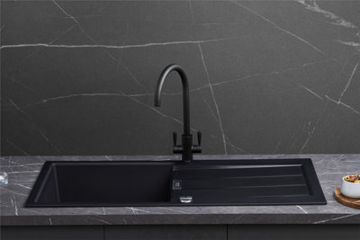 Franke Sirius S2D611CB 1.0 Bowl Tectonite Carbon Black Reversible ...