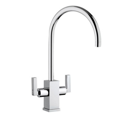 Franke Zell Mono Mixer Twin Lever Chrome Kitchen Tap | DIY at B&Q