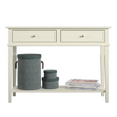 Franklin console table with 2 drawers in white | DIY at B&Q