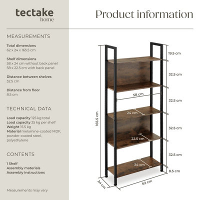 Free-standing presentation shelf Westport with 5 shelves - Industrial ...