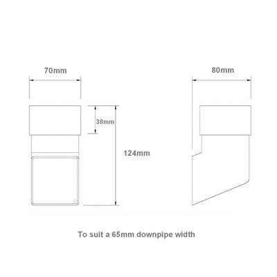 FreeFlow Black Square 65mm Downpipe Shoe, Rain Water Systems