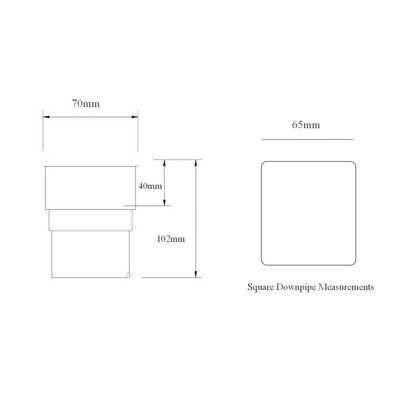 FreeFlow Black Square 65mm Downpipe Straight Connector, Rain Water Systems