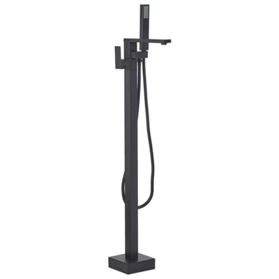 Freestanding Bath Mixer Tap Black DELLA | DIY at B&Q