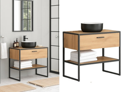 Freestanding Bathroom Vanity Unit 900mm Cabinet with Basin Countertop ...