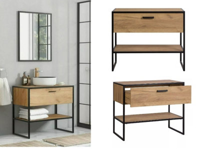 Freestanding Bathroom Vanity Unit 900mm Countertop Sink Cabinet with ...