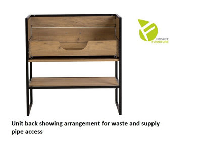 Freestanding Bathroom Vanity Unit with Drawer 800mm Cabinet Industrial ...