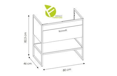 Freestanding Bathroom Vanity Unit with Sink 800mm Cabinet with Basin ...