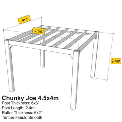 Freestanding Garden Pergola Chunky Joe - Complete Self-Assembly Pergola ...