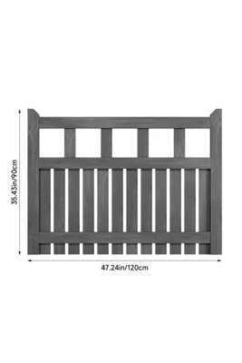Freestanding Pedestrian Garden Gate Wooden Outdoor Fence Door 120cm W x ...
