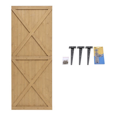 Freestanding Pine Wooden Garden Gate Side Opening Gate with Latch and ...