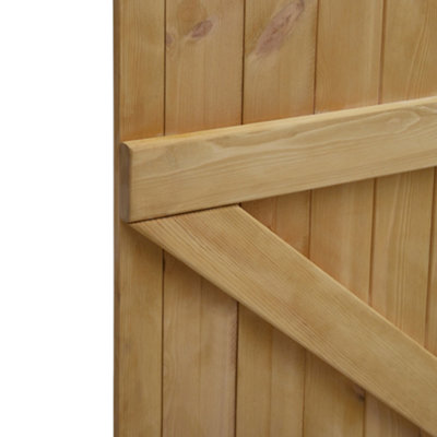 Freestanding Pine Wooden Garden Gate Side Opening Gate with Latch and ...