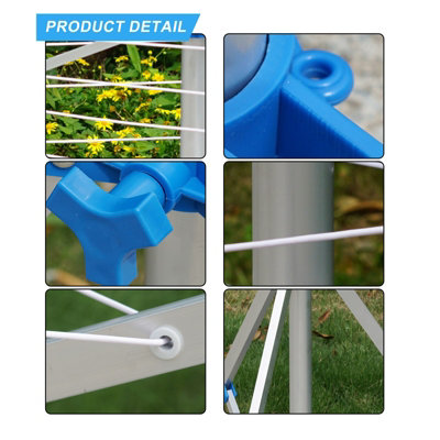 Freestanding Rotary Airer 15M Steel Portable Outdoor Clothes Washing ...