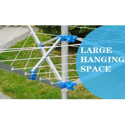Freestanding Rotary Airer 15M Steel Portable Outdoor Clothes Washing ...