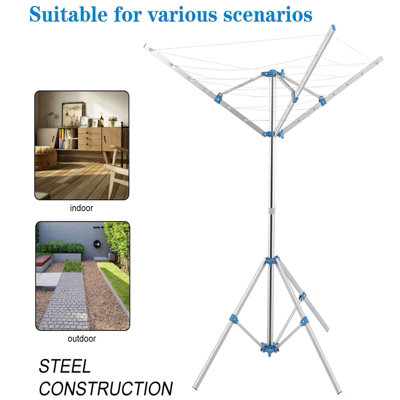 Freestanding Rotary Airer 15M Steel Portable Outdoor Clothes Washing ...