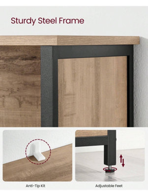 Freestanding Storage Cabinet, Cupboard, Bookcase, 2 Shelves And A ...