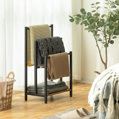 Freestanding Towel Rack, 3 Tier Metal Blanket Rack, Blanket Ladder ...
