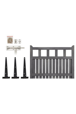 Freestanding Wooden Garden Gate Outdoor Fence Door, 120cm W x 90cm H