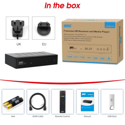 Freeview HD TV Set Top Box & PVR Recorder with 32GB USB Stick Included ...